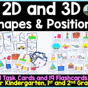 2D and 3D Shapes and Positions Task Cards - Etsy
