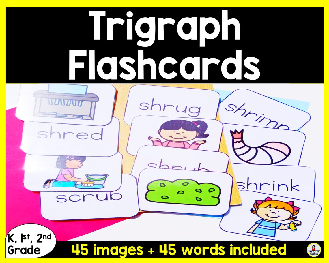 Trigraph Word and Picture Flashcards - Etsy
