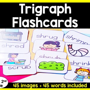 Trigraph Word and Picture Flashcards - Etsy