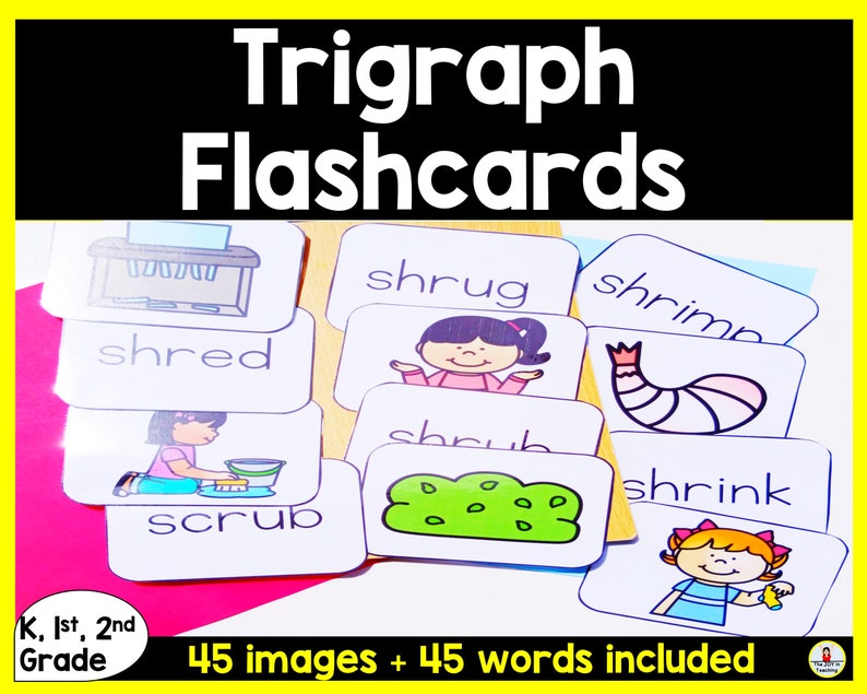 Trigraph Word and Picture Flashcards - Etsy