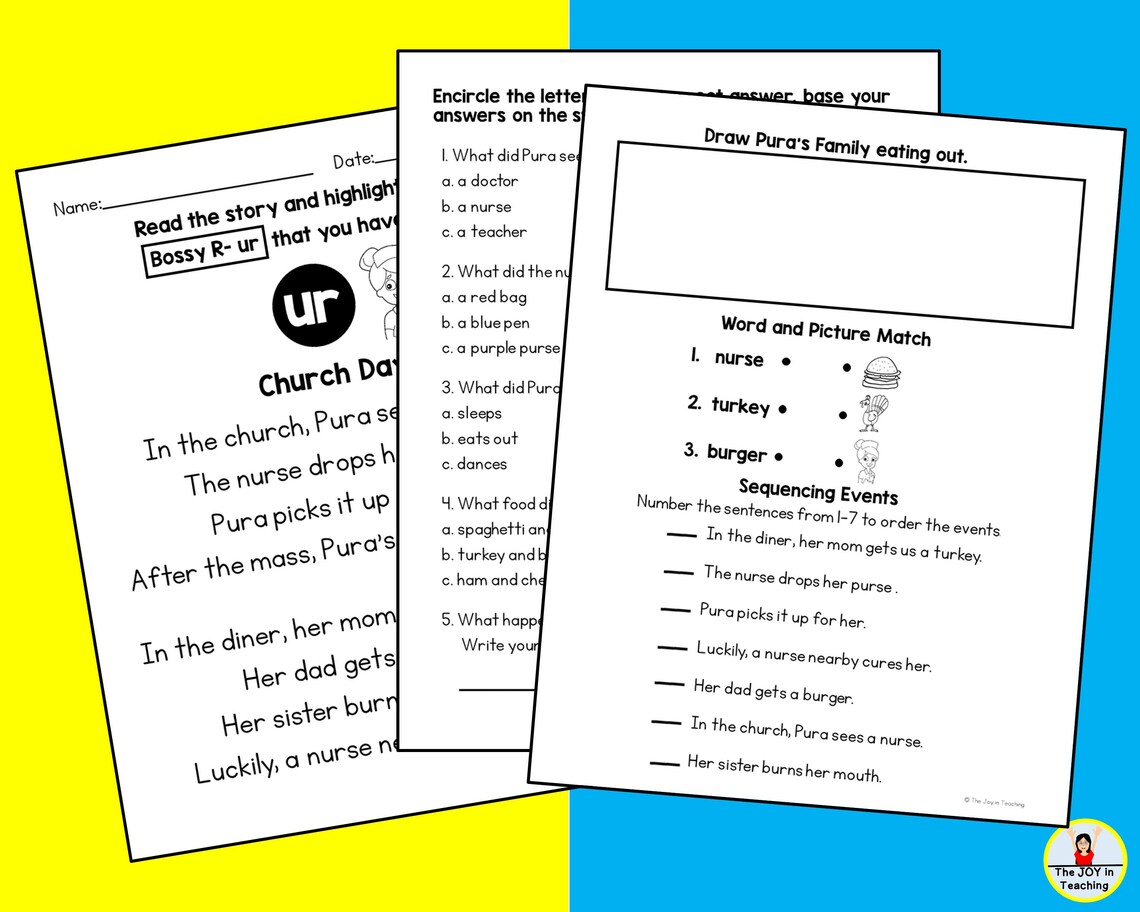 R-controlled Vowel Reading Comprehension Passage - Etsy