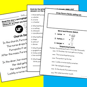 R-controlled Vowel Reading Comprehension Passage - Etsy