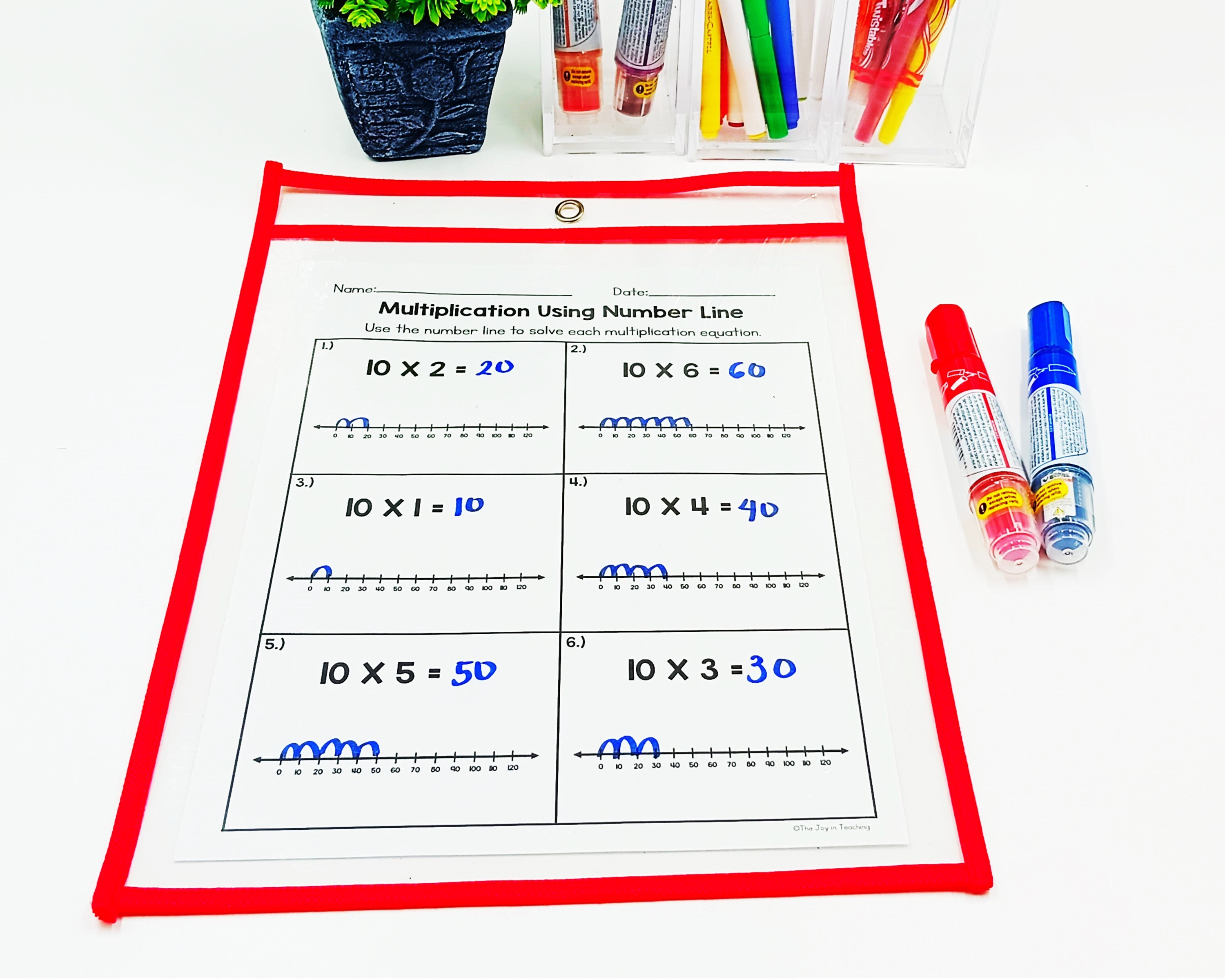 Multiplication Using Number Line Worksheet - Etsy