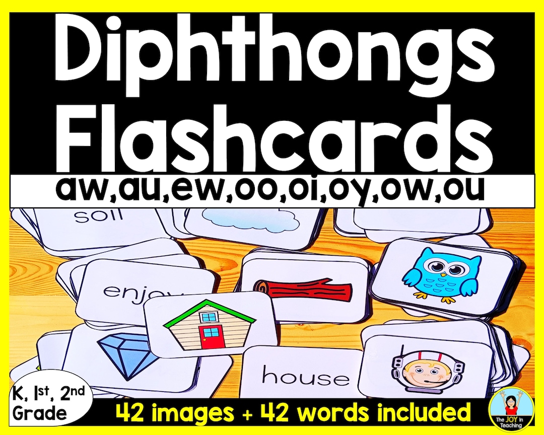 Diphthong Flashcards - Etsy