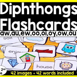 Diphthong Flashcards - Etsy
