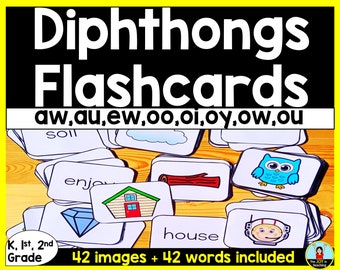 Diphthong Sentence Flashcards - Etsy