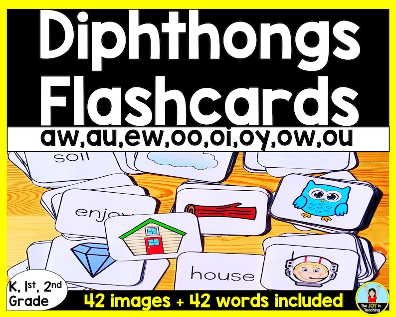 Diphthong Flashcards - Etsy