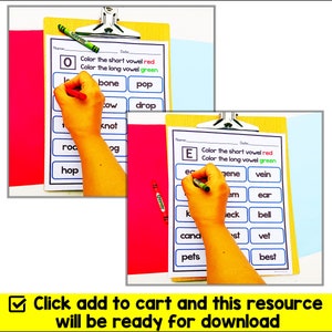 Short Vowel and Long Vowel Word Hunt - Etsy