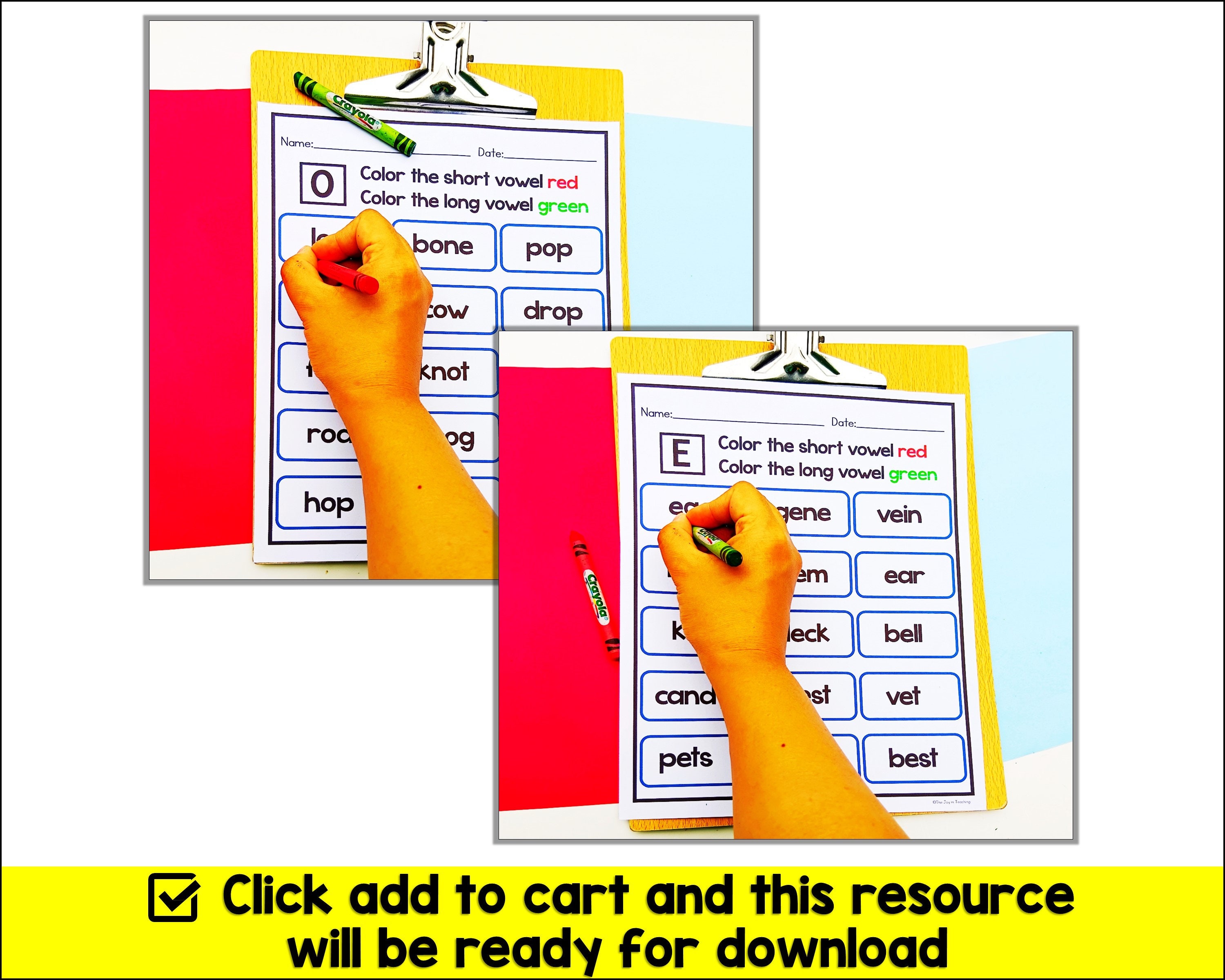 Short Vowel and Long Vowel Word Hunt - Etsy