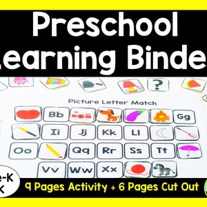 Preschool Learning Binder - Toddler Learning Binder Printable - Etsy
