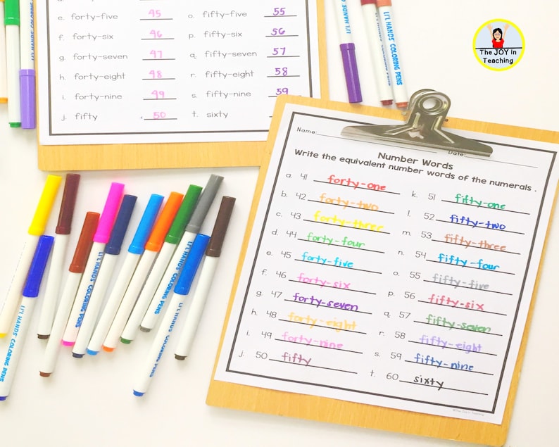 Number Words Numbers 1-120 Worksheet - Etsy