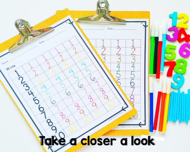 Numbers 1-10 Assessment Worksheet for Preschool, Kindergarten (PDF) - Etsy