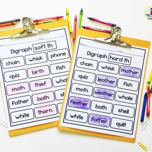 Digraph Word Hunt Worksheet - Etsy