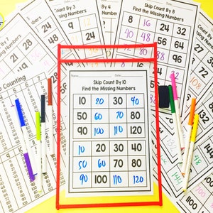 Skip Counting Missing Numbers Worksheet - Etsy