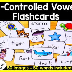 R-controlled Vowel Flashcards - Bossy R Flashcards - Etsy