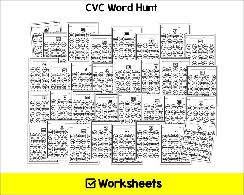 CVC Word Hunt - Etsy