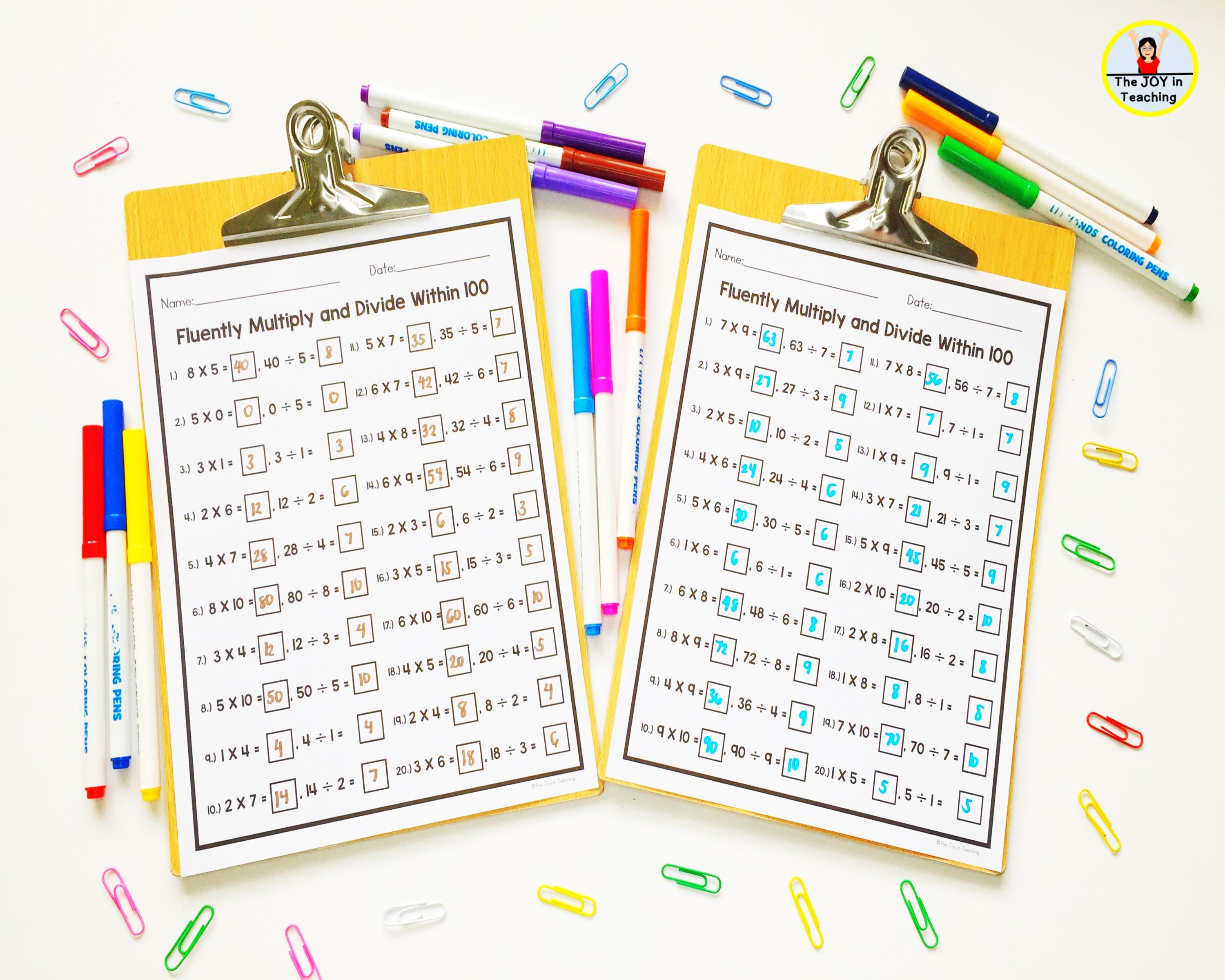 Multiplication and Division Fact Family Worksheet - Etsy