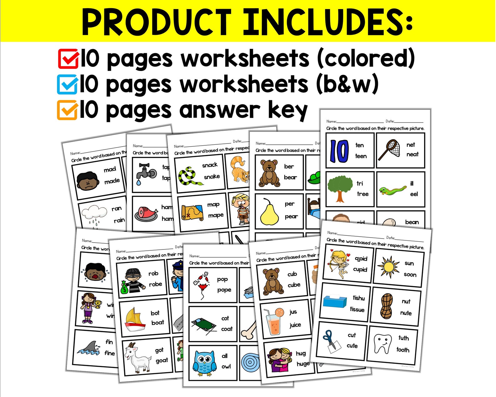 Short Vowel and Long Vowel Identification - Etsy