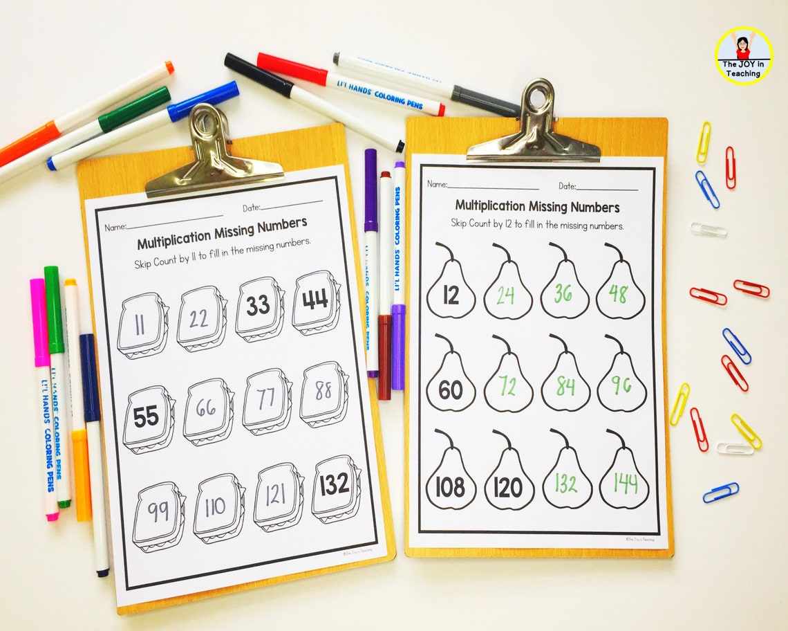Multiplication Skip Count Missing Numbers Activity - Etsy