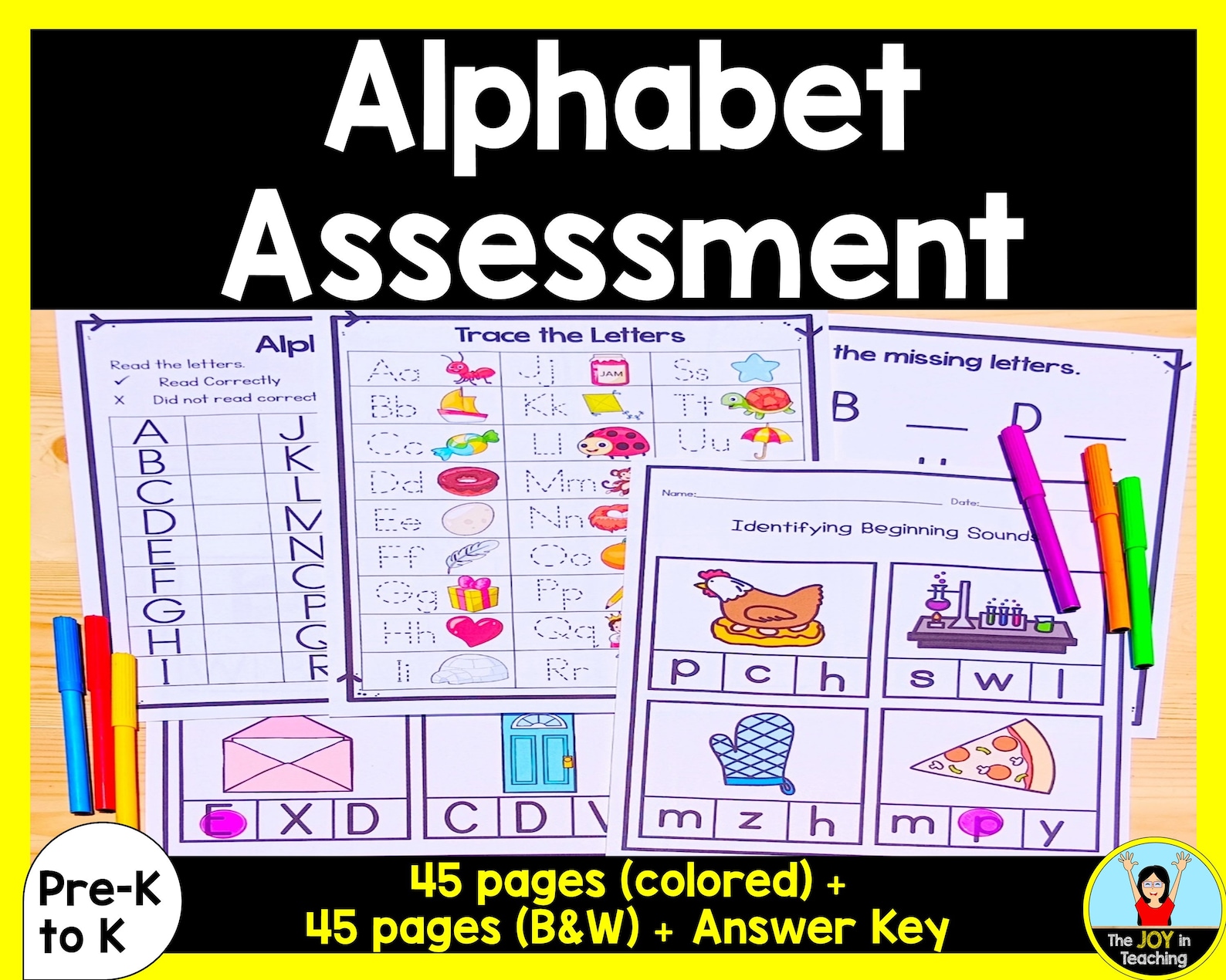 Alphabet Assessment Worksheet (Download Now) - Etsy