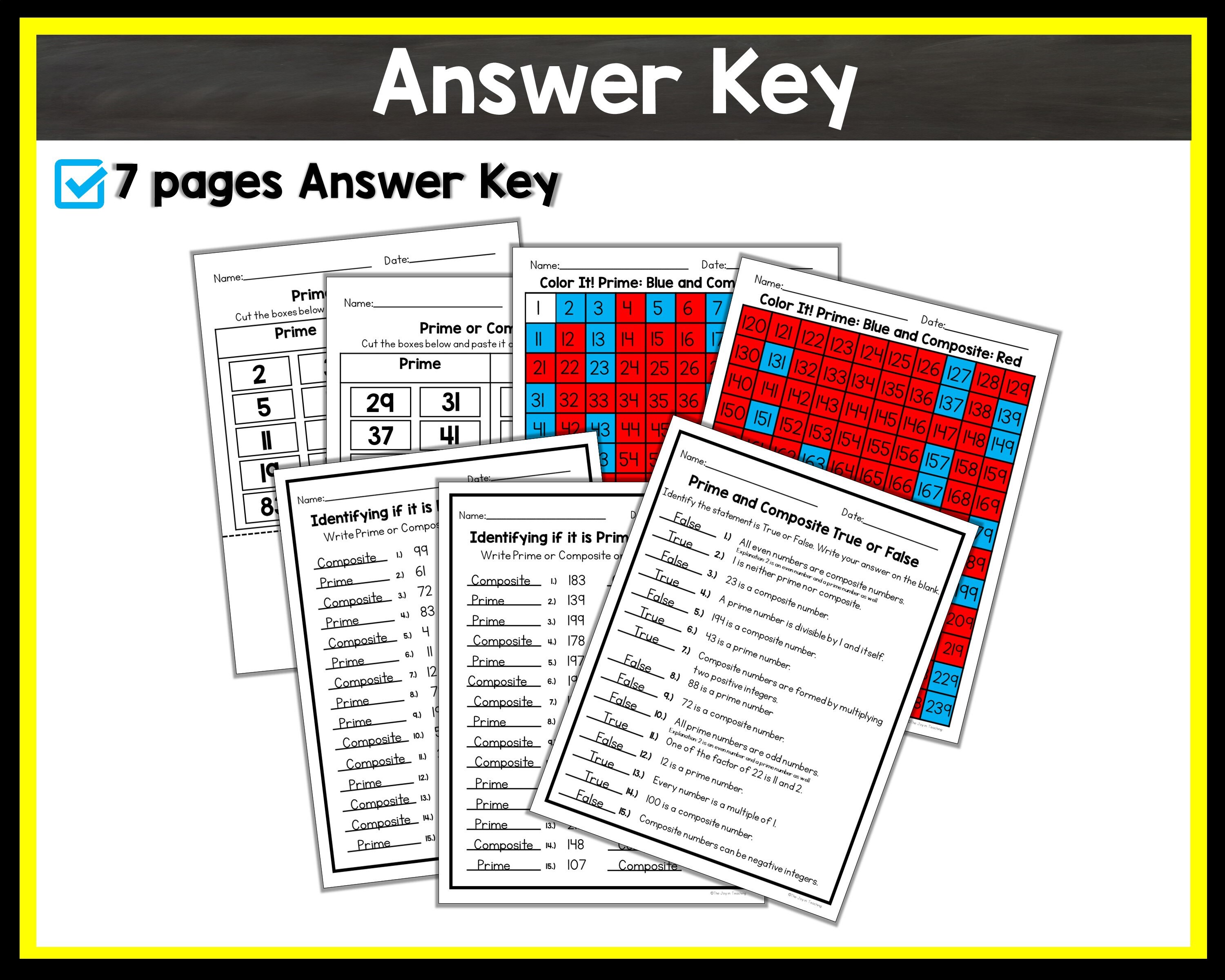 Prime and Composite Worksheet - Etsy