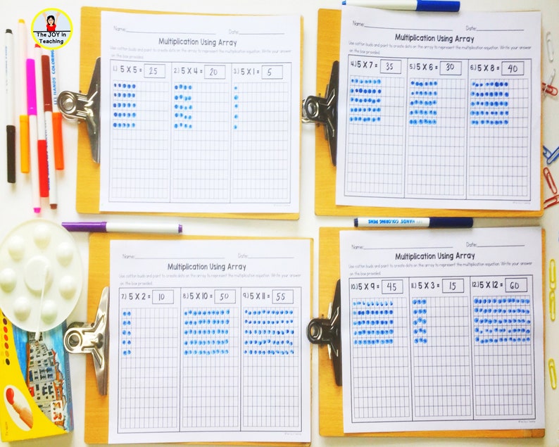 Multiplication Using Array Worksheet - Etsy