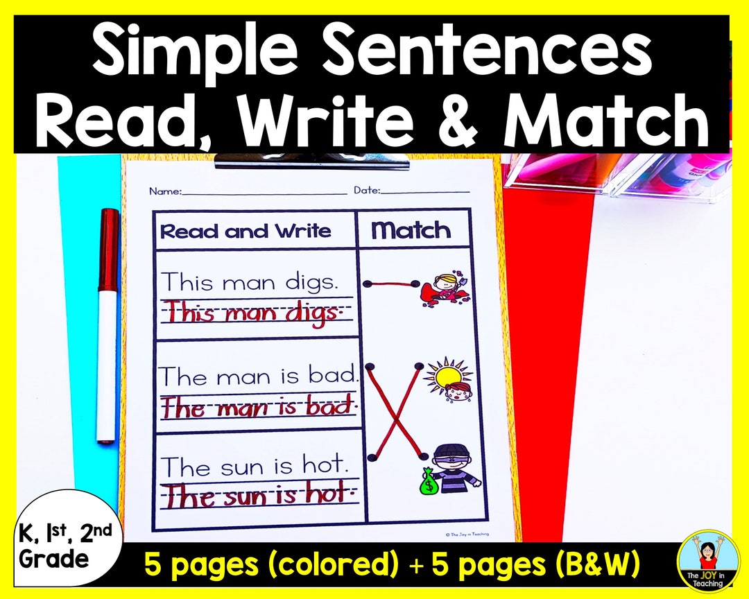 CVC Read, Write, and Match Worksheet - Etsy