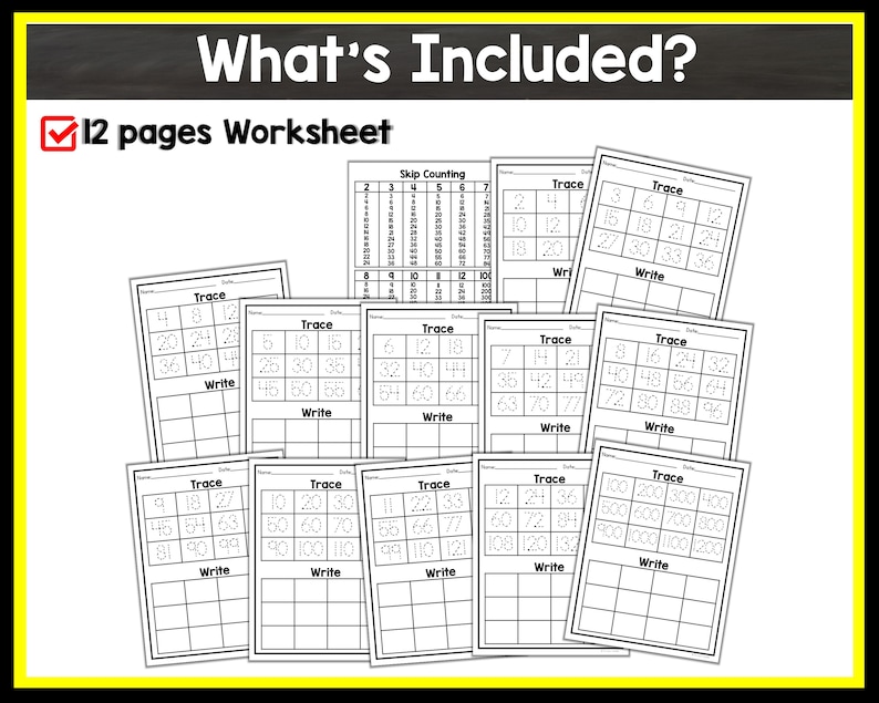 Skip Counting Tracing and Writing Worksheet - Etsy