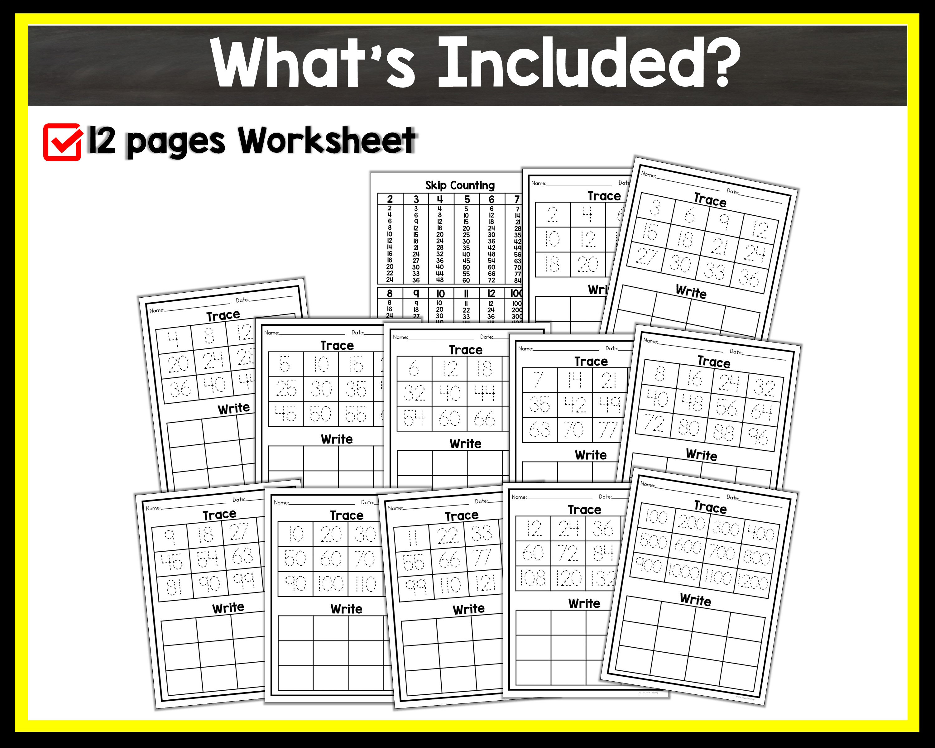 Skip Counting Tracing and Writing Worksheet - Etsy