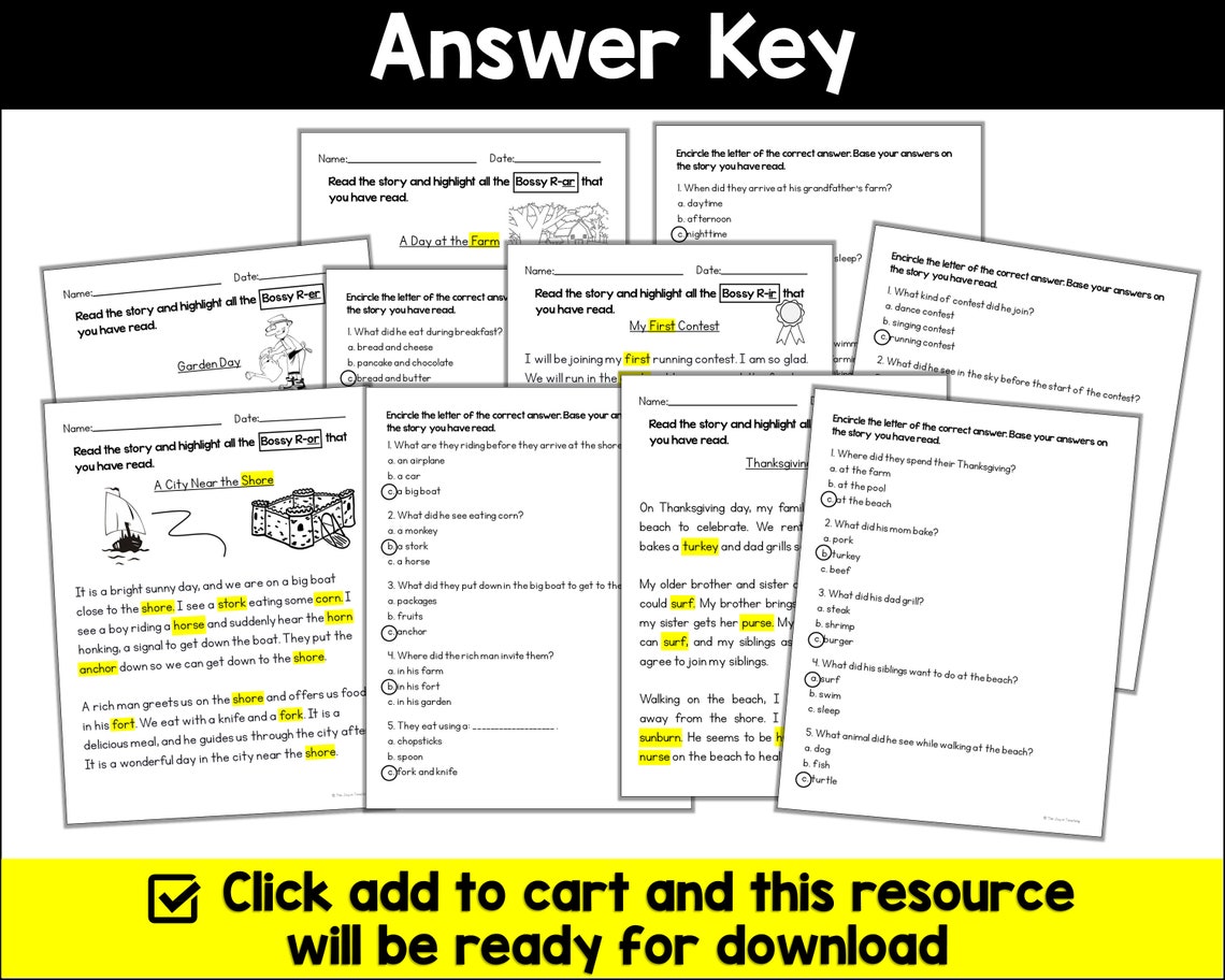 R-controlled Vowel Reading Comprehension Passage - Etsy