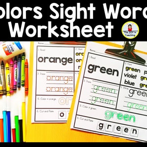 Color Sight Words Worksheet-sight Words Fluency Printable - Etsy