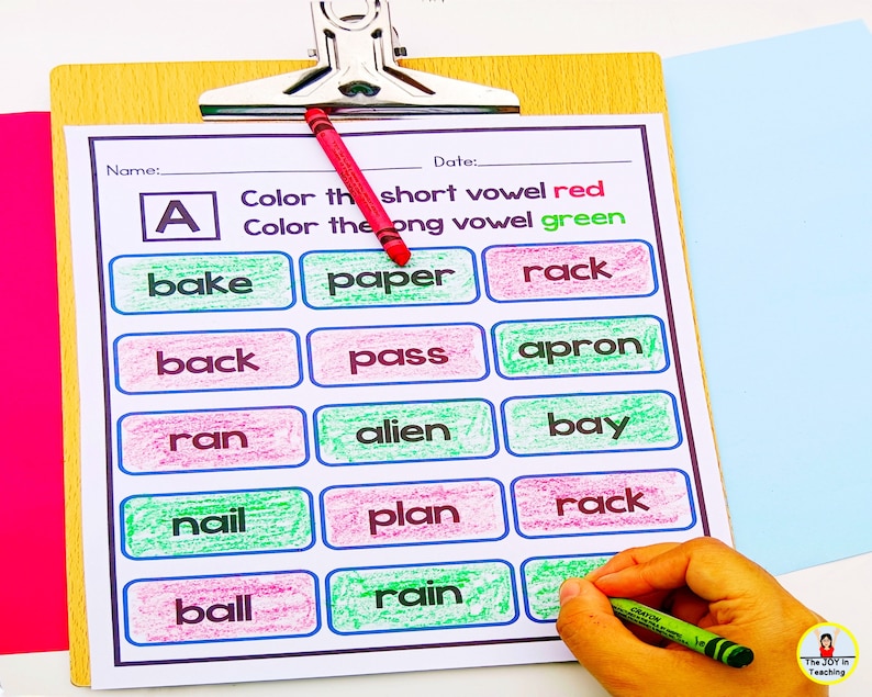 Long Vowel A Worksheet - Etsy