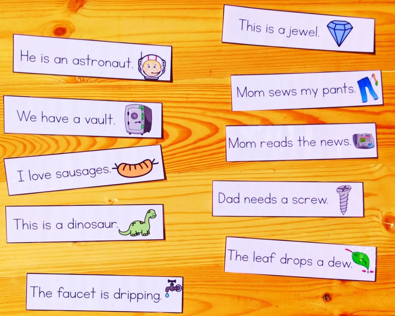 Diphthong Sentence Flashcards - Etsy