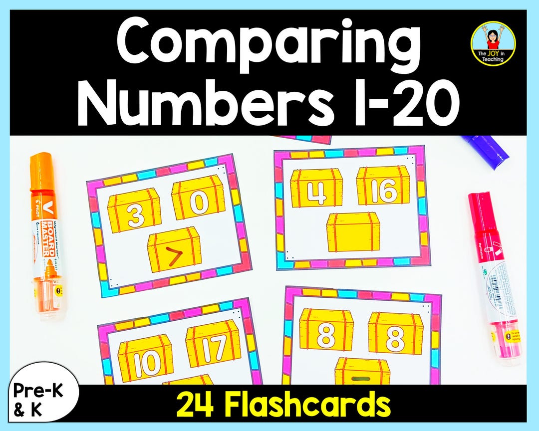Comparing Numbers 1-20 Task Card - Greater Than, Less Than and Equal - Etsy