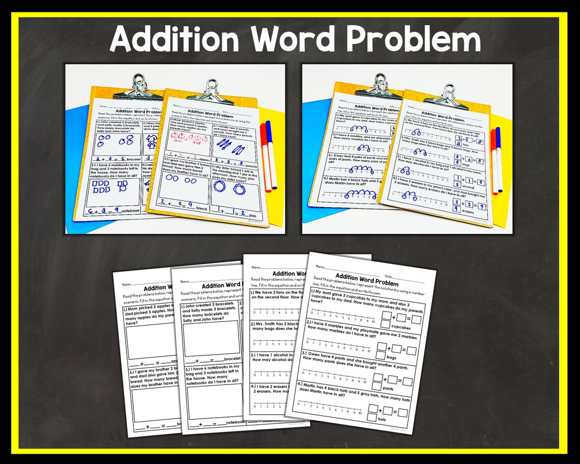 Addition Numbers 1-10 Worksheet - Etsy