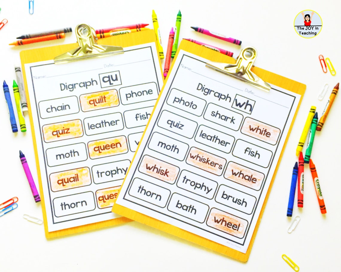 Digraph Word Hunt Worksheet - Etsy