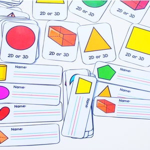 2D and 3D Shapes Task Cards - Etsy