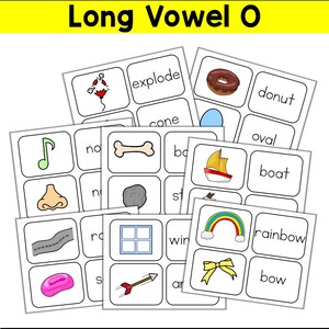 Long Vowel Word and Picture Flashcards - Etsy