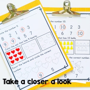 Numbers 1-10 Assessment Worksheet for Preschool, Kindergarten (PDF) - Etsy