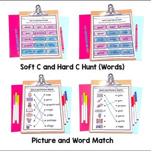 Soft and Hard G Worksheet - Etsy