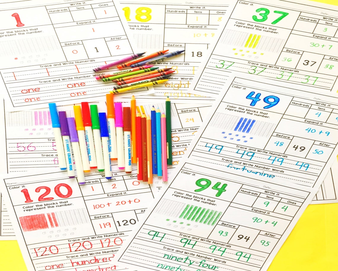 Number Sense Numbers 1-120 Worksheet - Etsy