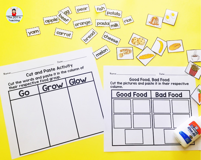 Go Grow and Glow Foods Activity - Etsy