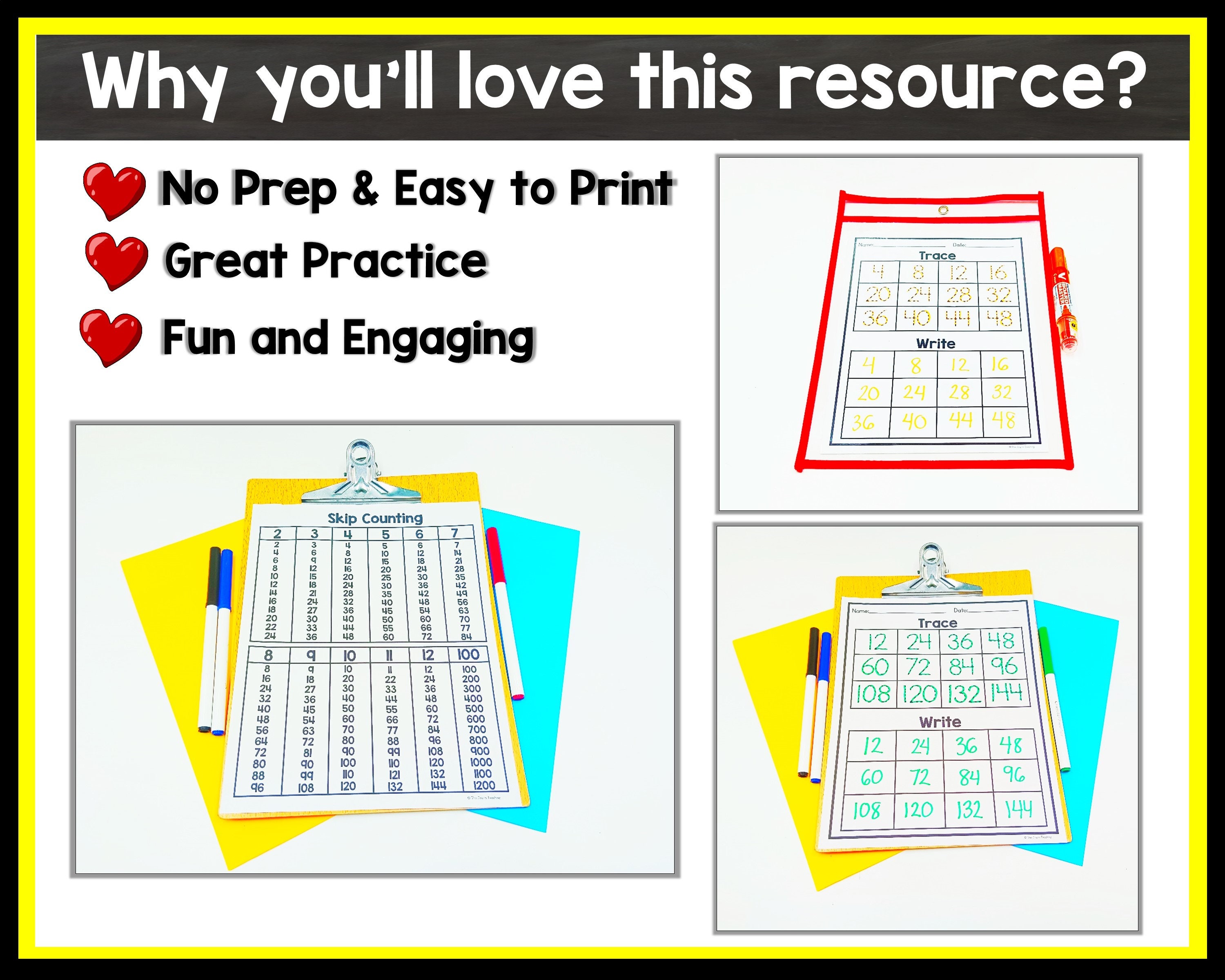 Skip Counting Tracing and Writing Worksheet - Etsy