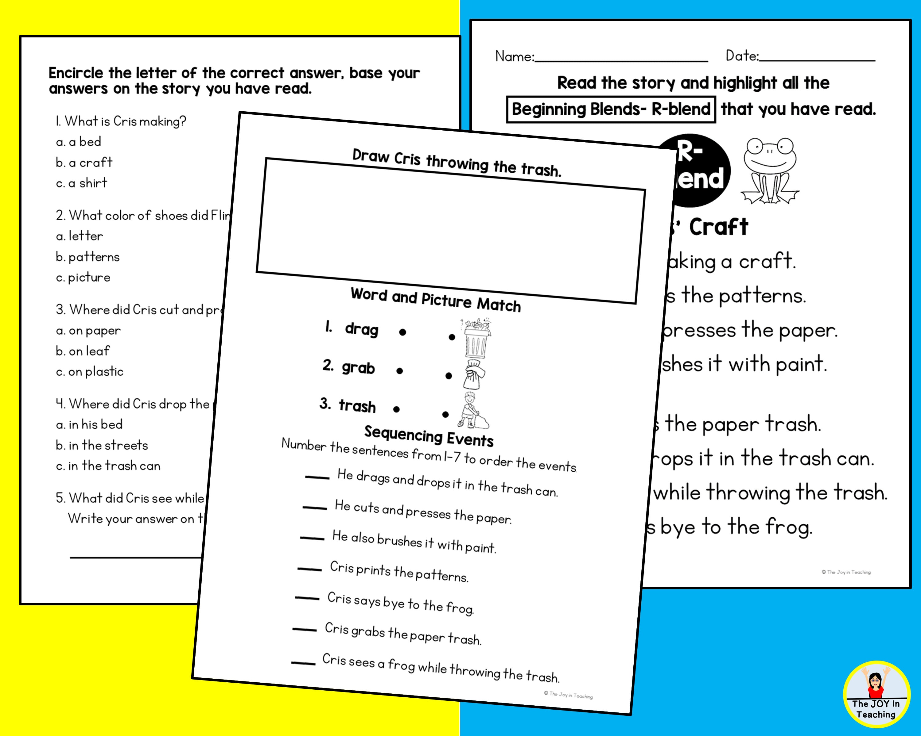 Beginning Blends Reading Comprehension Passage - Etsy
