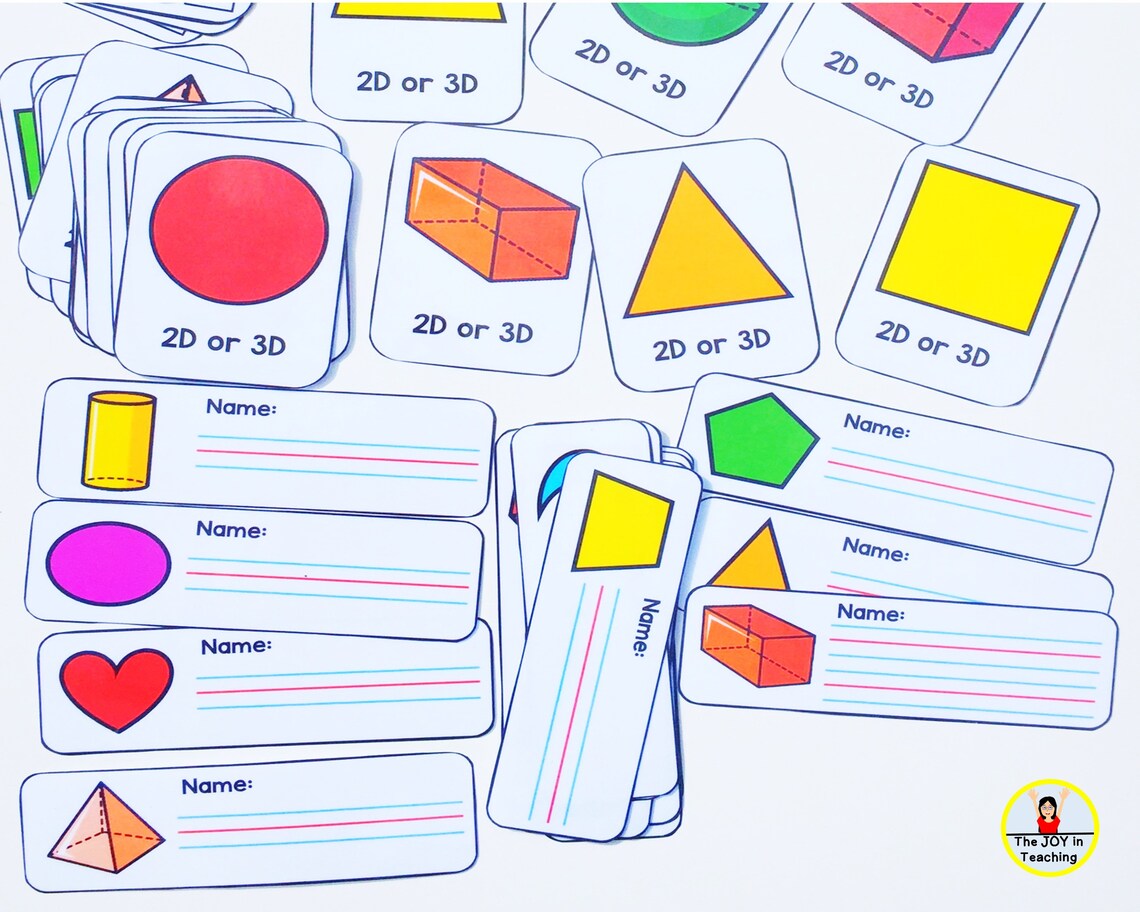 2D and 3D Shapes Task Cards - Etsy