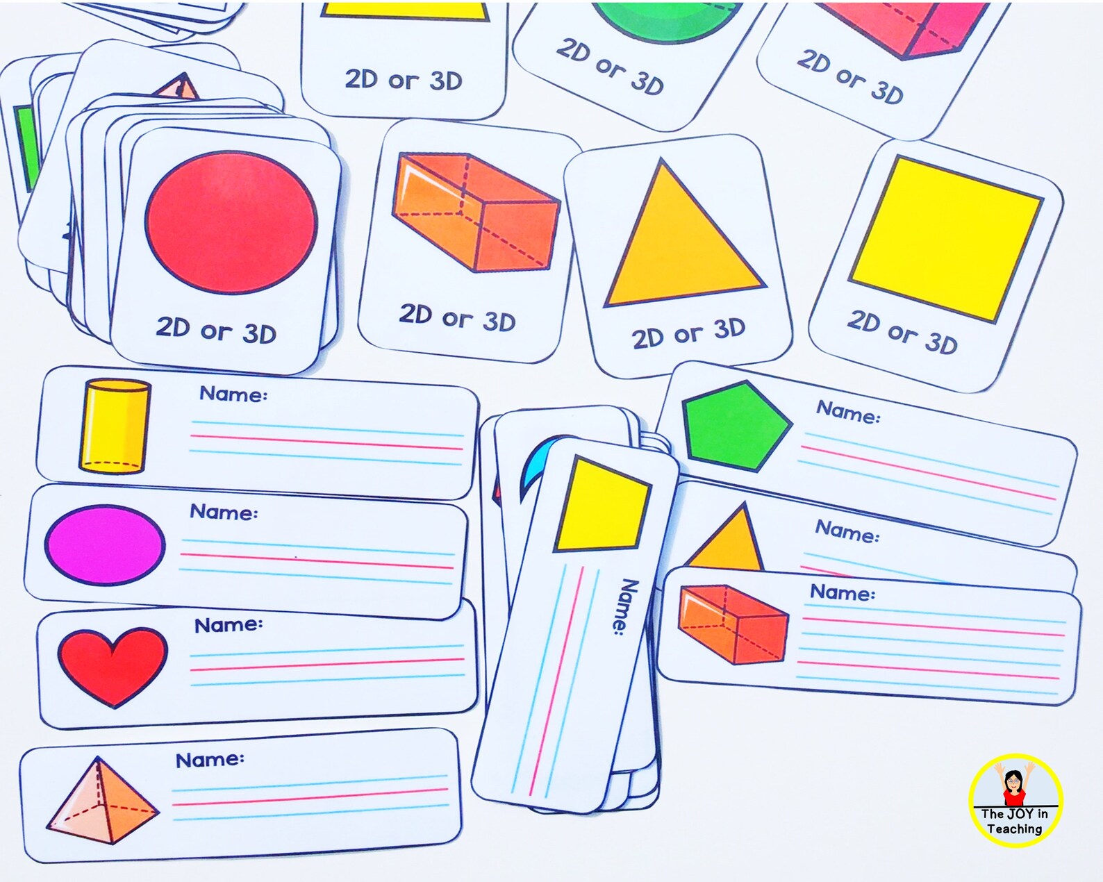 2D and 3D Shapes Task Cards (Instant Download) - Etsy