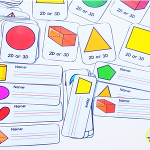 2D and 3D Shapes Task Cards - Etsy