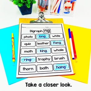 Digraph Word Hunt Worksheet - Etsy