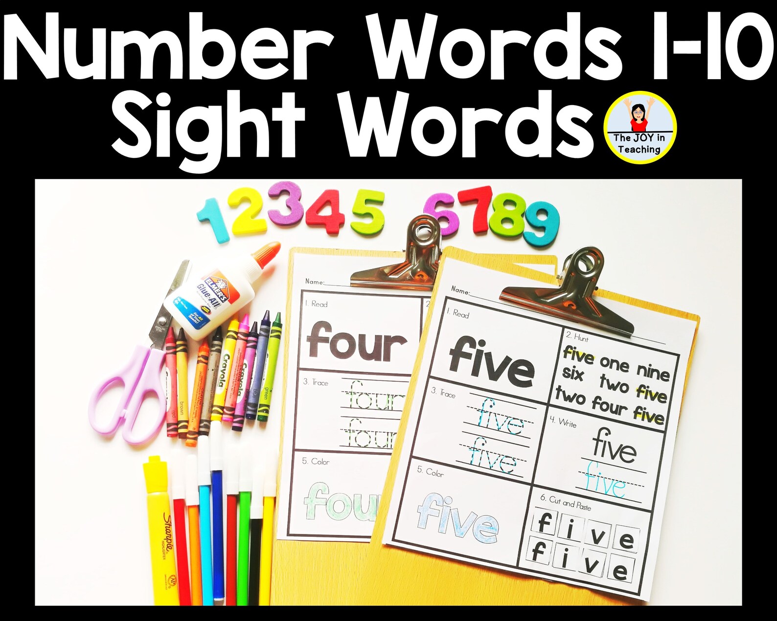 Number Words 1-10 Sight Words Worksheet-sight Words Fluency - Etsy
