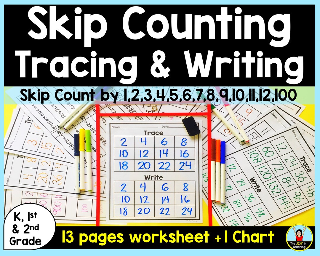 Skip Counting Tracing and Writing Worksheet - Etsy